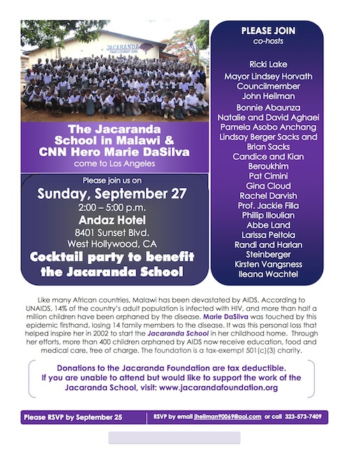 The Jacaranda School In Malawi & CNN Hero Marie DaSilva Come To Los ...